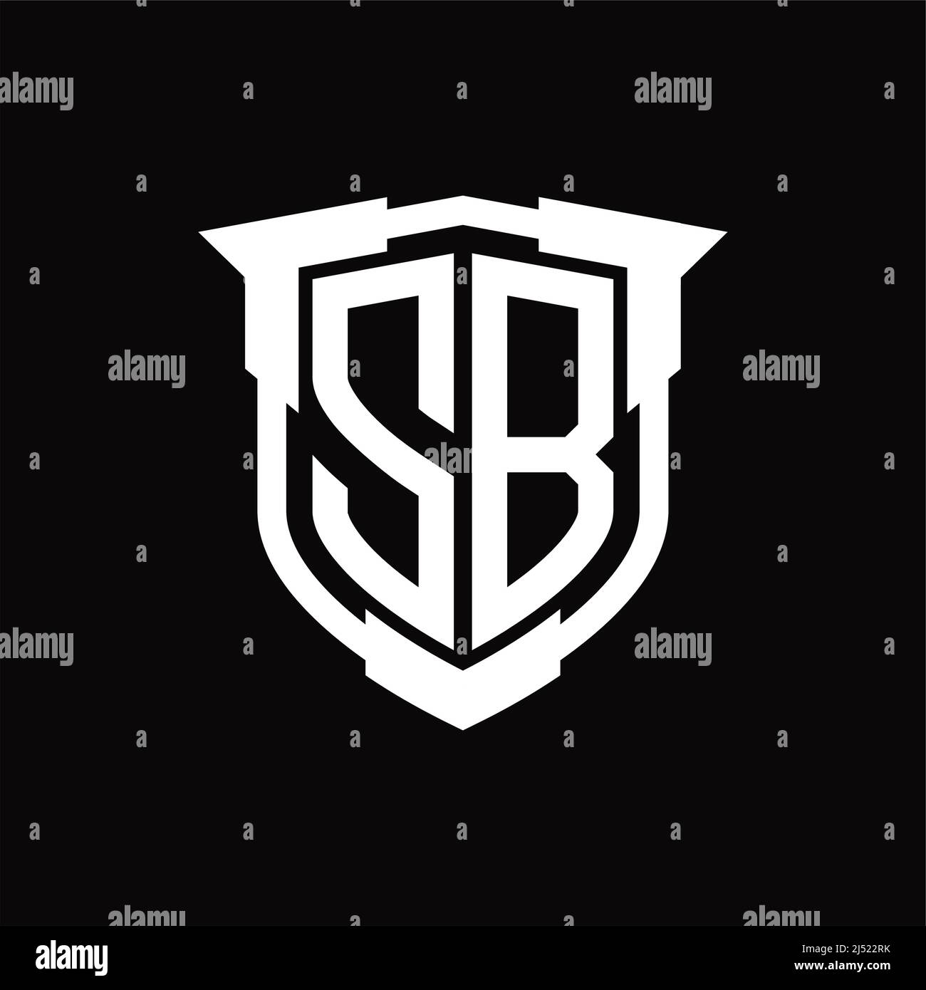 SB Logo monogram letter with shield shape design template Stock Vector ...