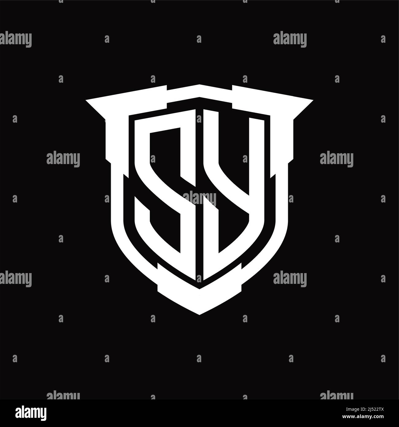 SY Logo monogram letter with shield shape design template Stock Vector ...