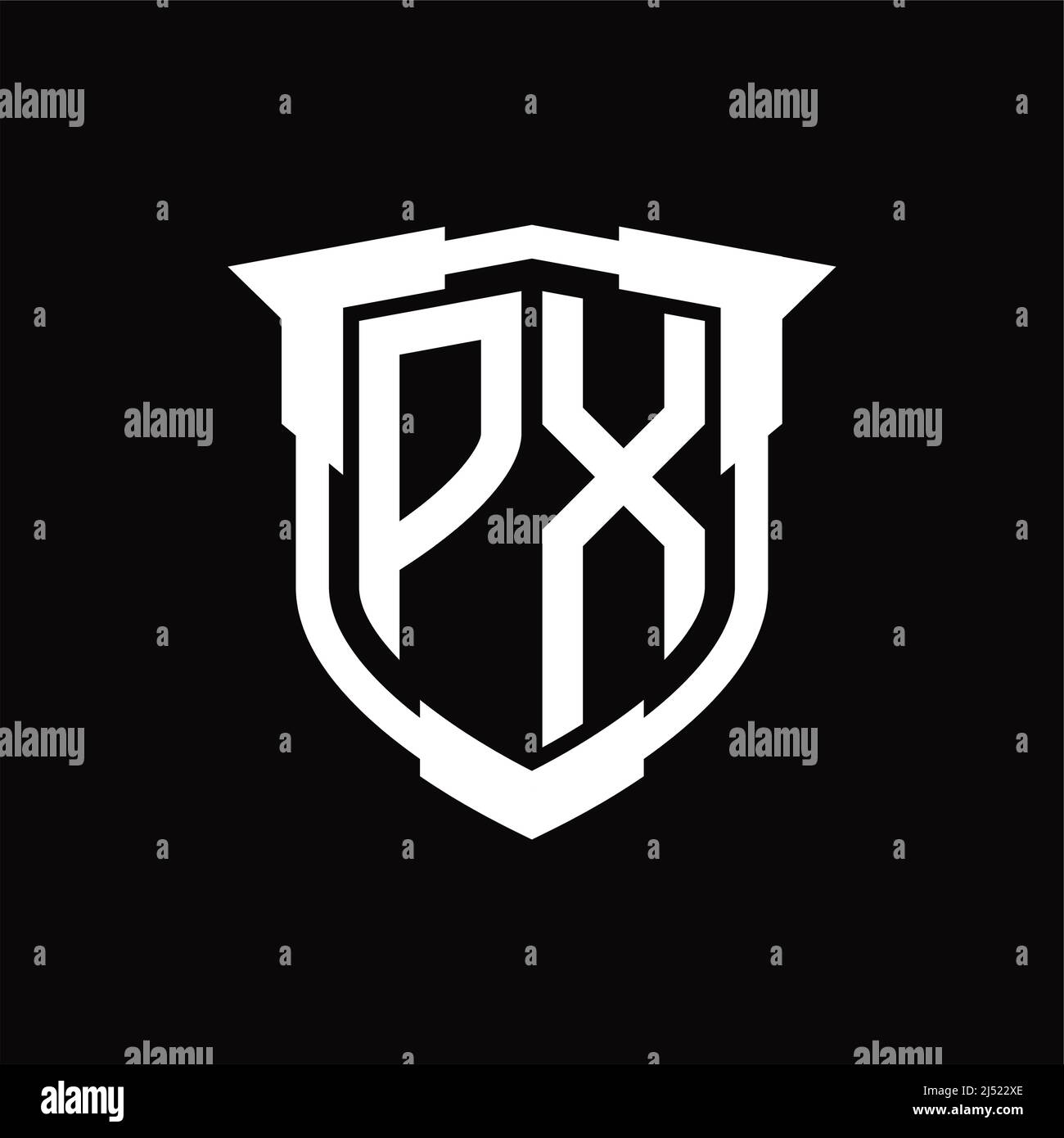 PX Logo monogram letter with shield shape design template Stock Vector Image & Art - Alamy