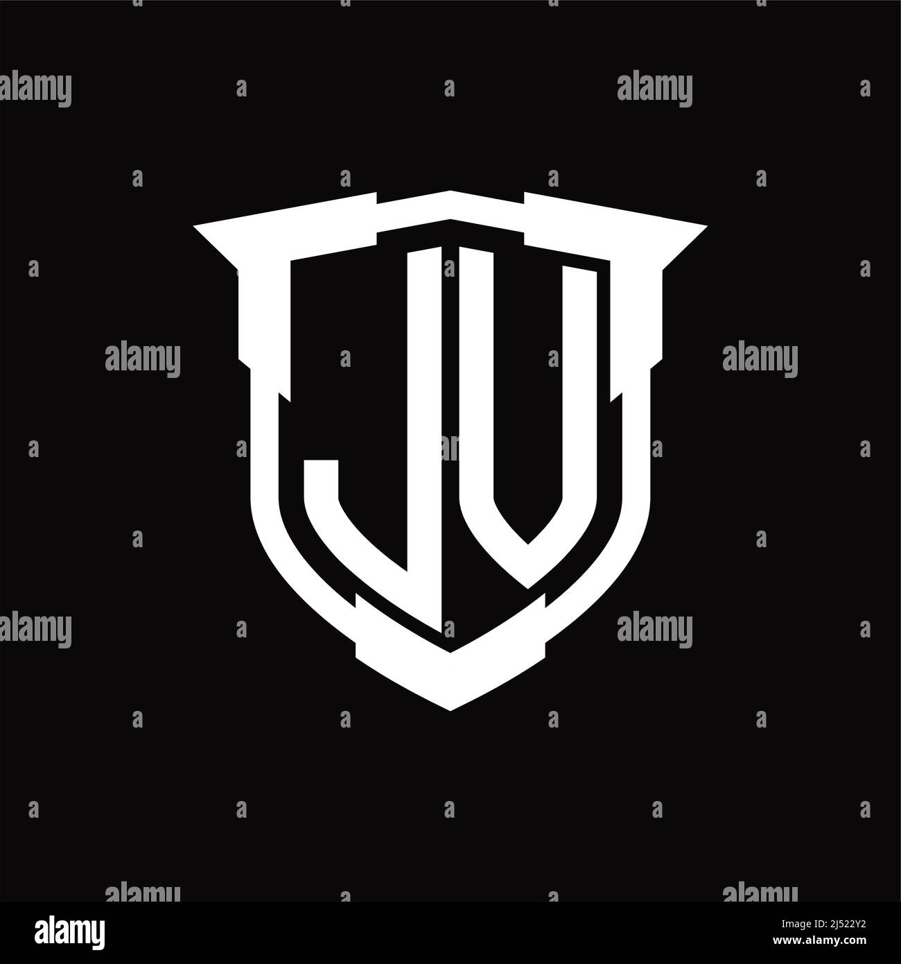 JV Logo monogram letter with shield shape design template Stock Vector ...