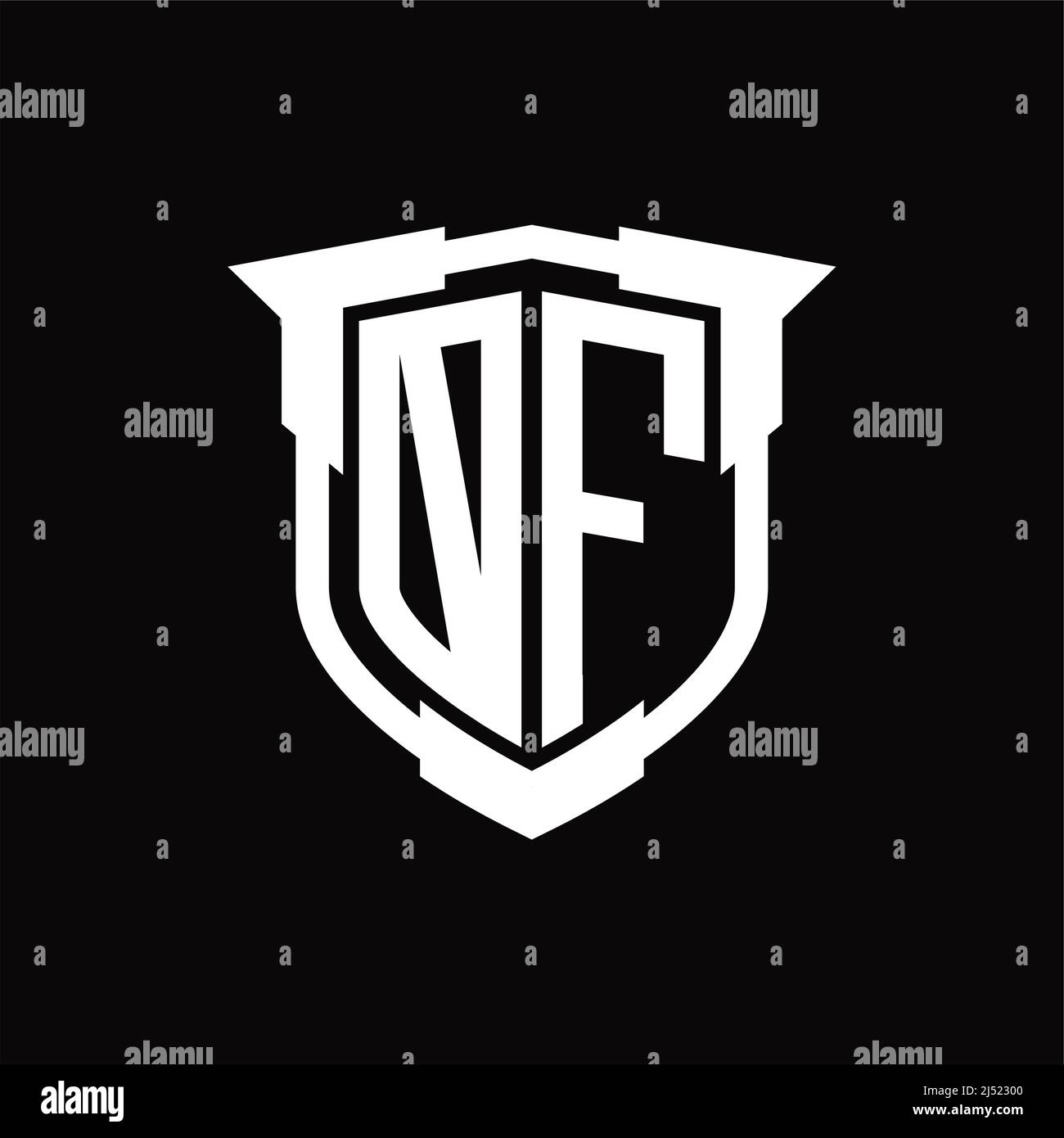 OF Logo monogram letter with shield shape design template Stock Vector ...