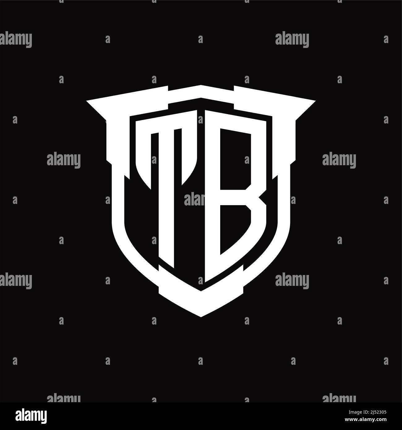 TB Logo monogram letter with shield shape design template Stock Vector ...
