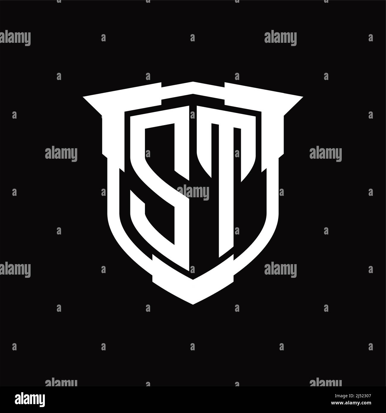 ST Logo monogram letter with shield shape design template Stock Vector ...
