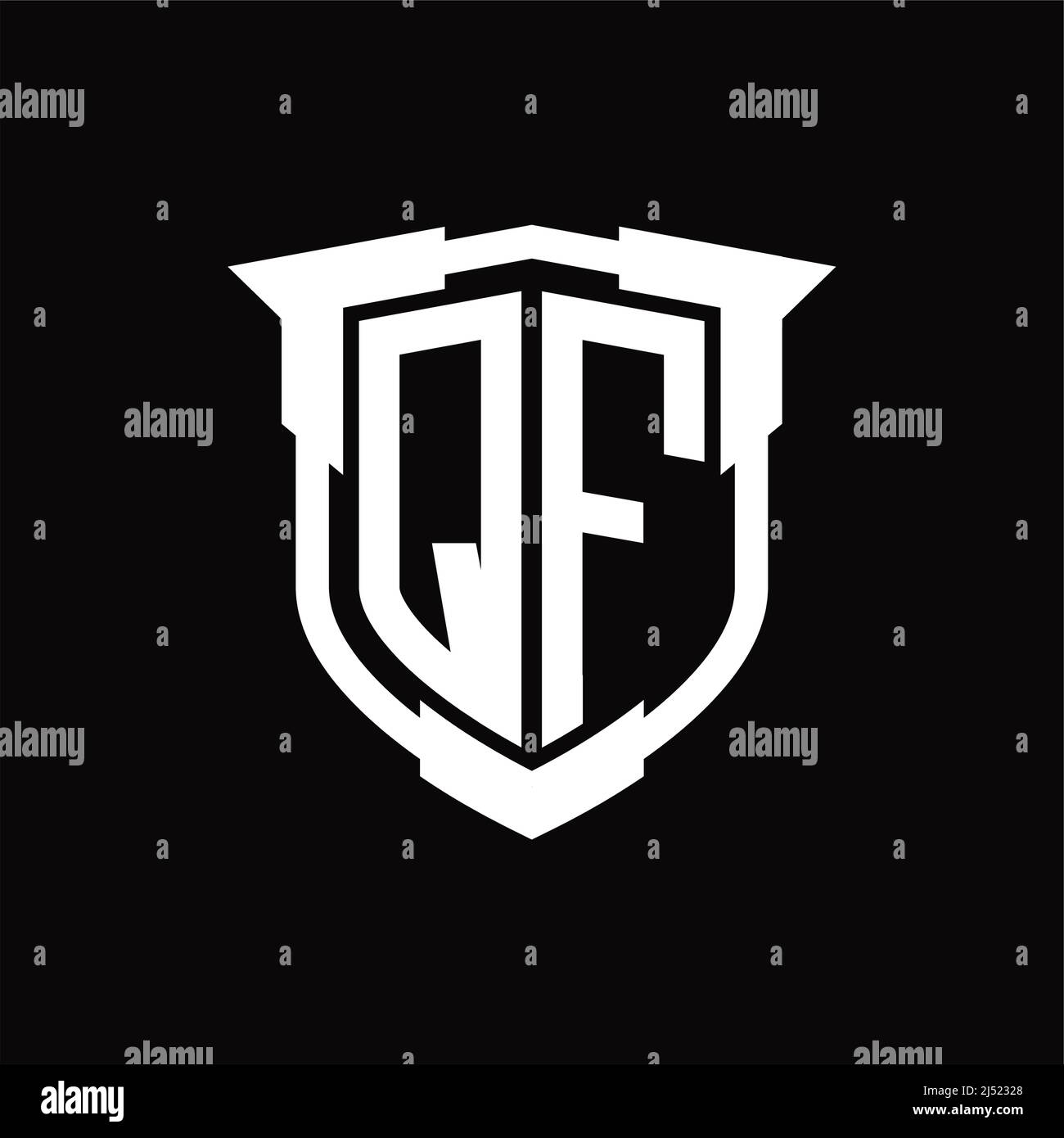 QF Logo monogram letter with shield shape design template Stock Vector ...
