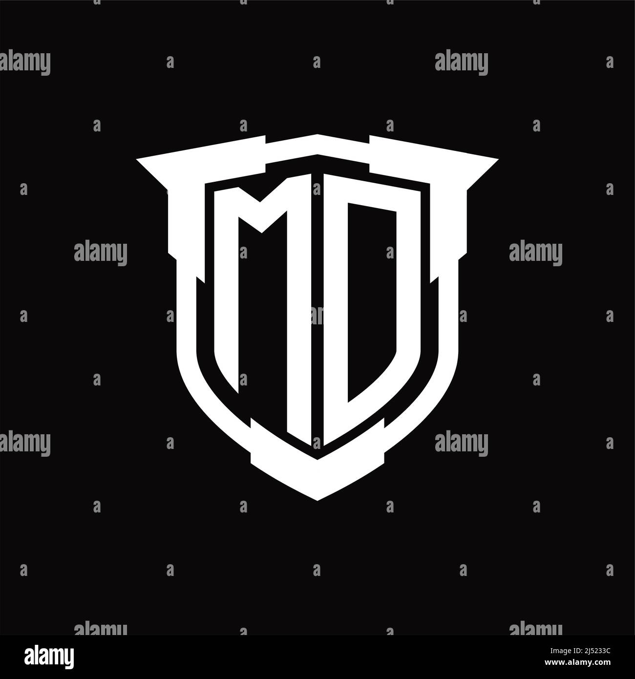 MD Logo monogram letter with shield shape design template Stock Vector ...