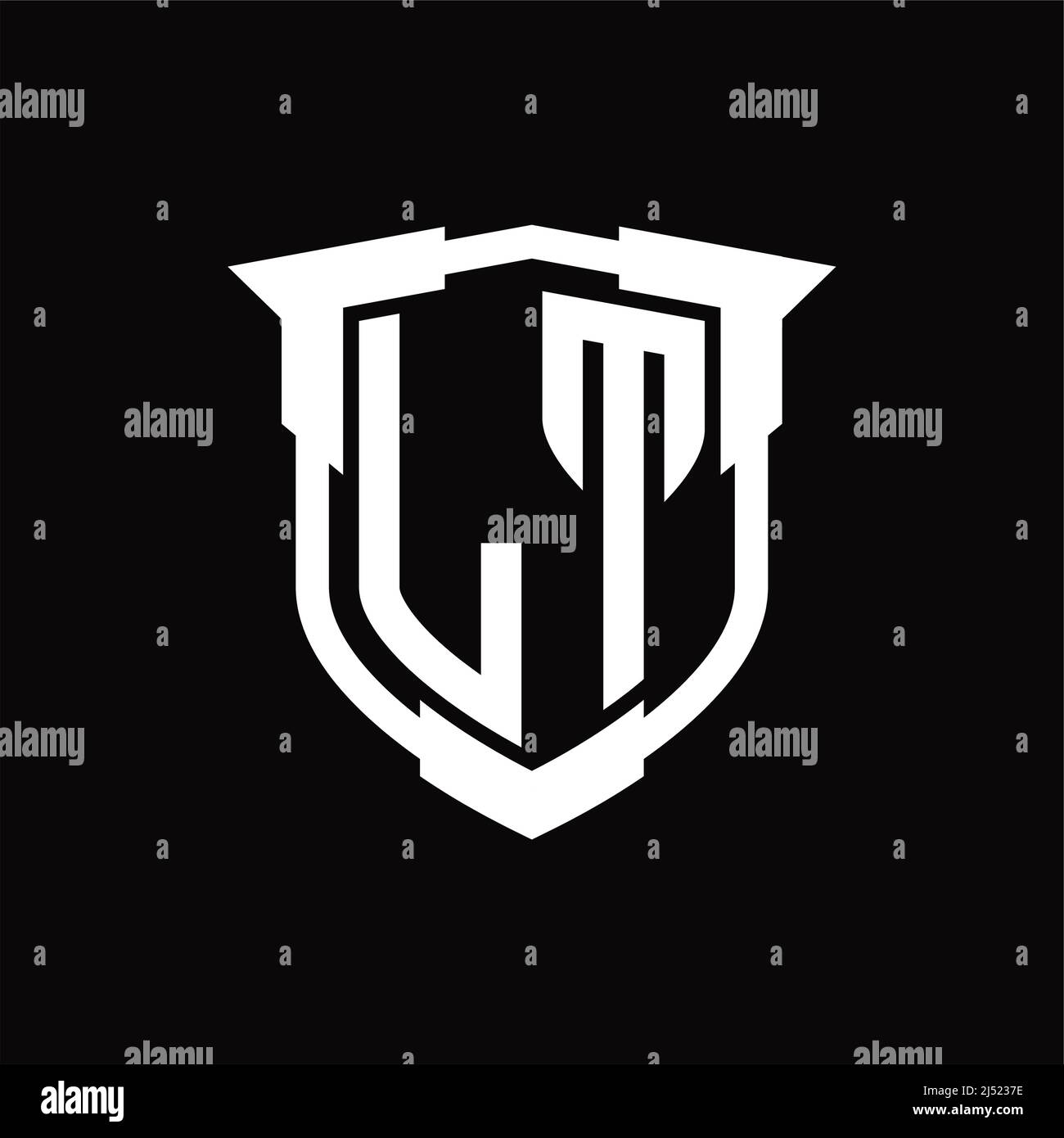 LT Logo monogram letter with shield shape design template Stock Vector ...