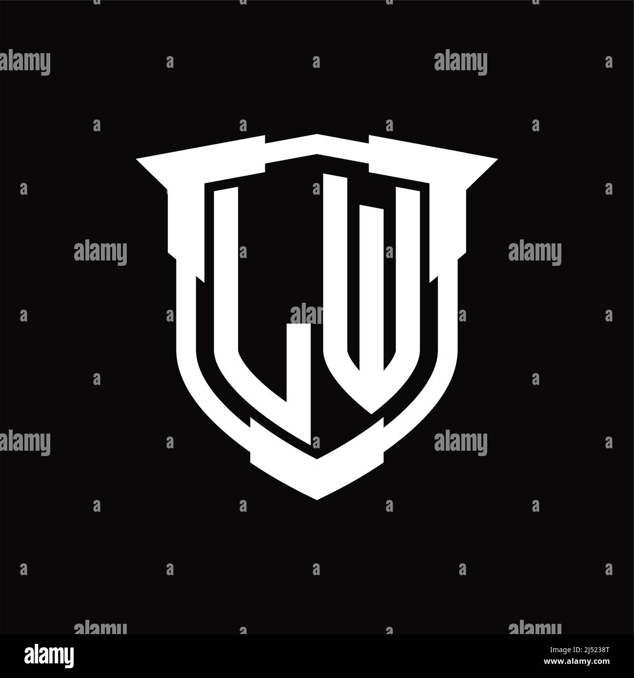 LW Logo monogram letter with shield shape design template Stock Vector ...