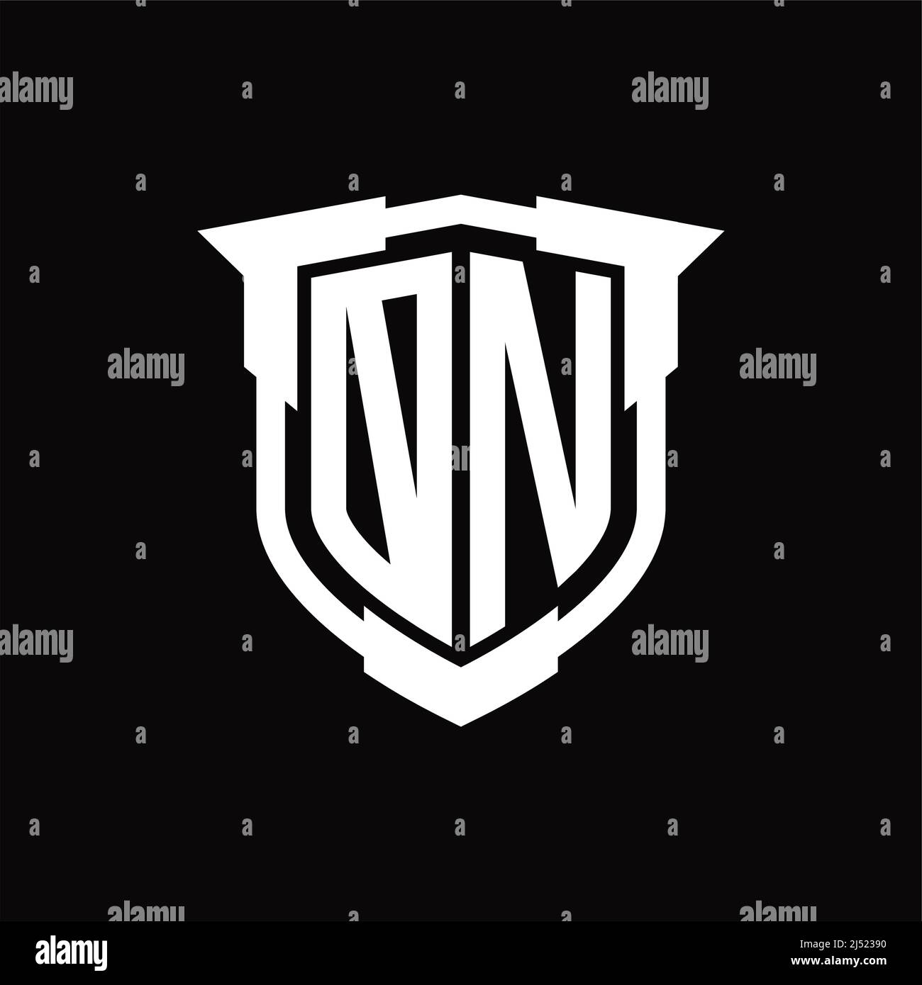 ON Logo monogram letter with shield shape design template Stock Vector ...