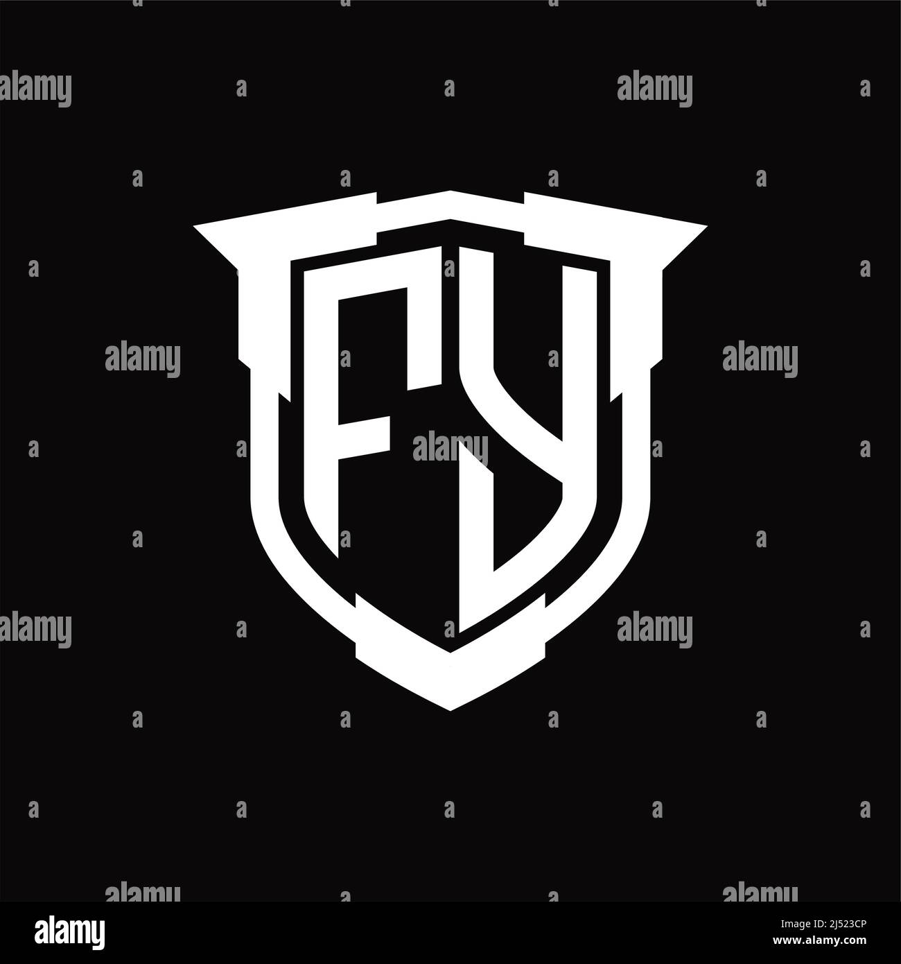 FY Logo monogram letter with shield shape design template Stock Vector ...