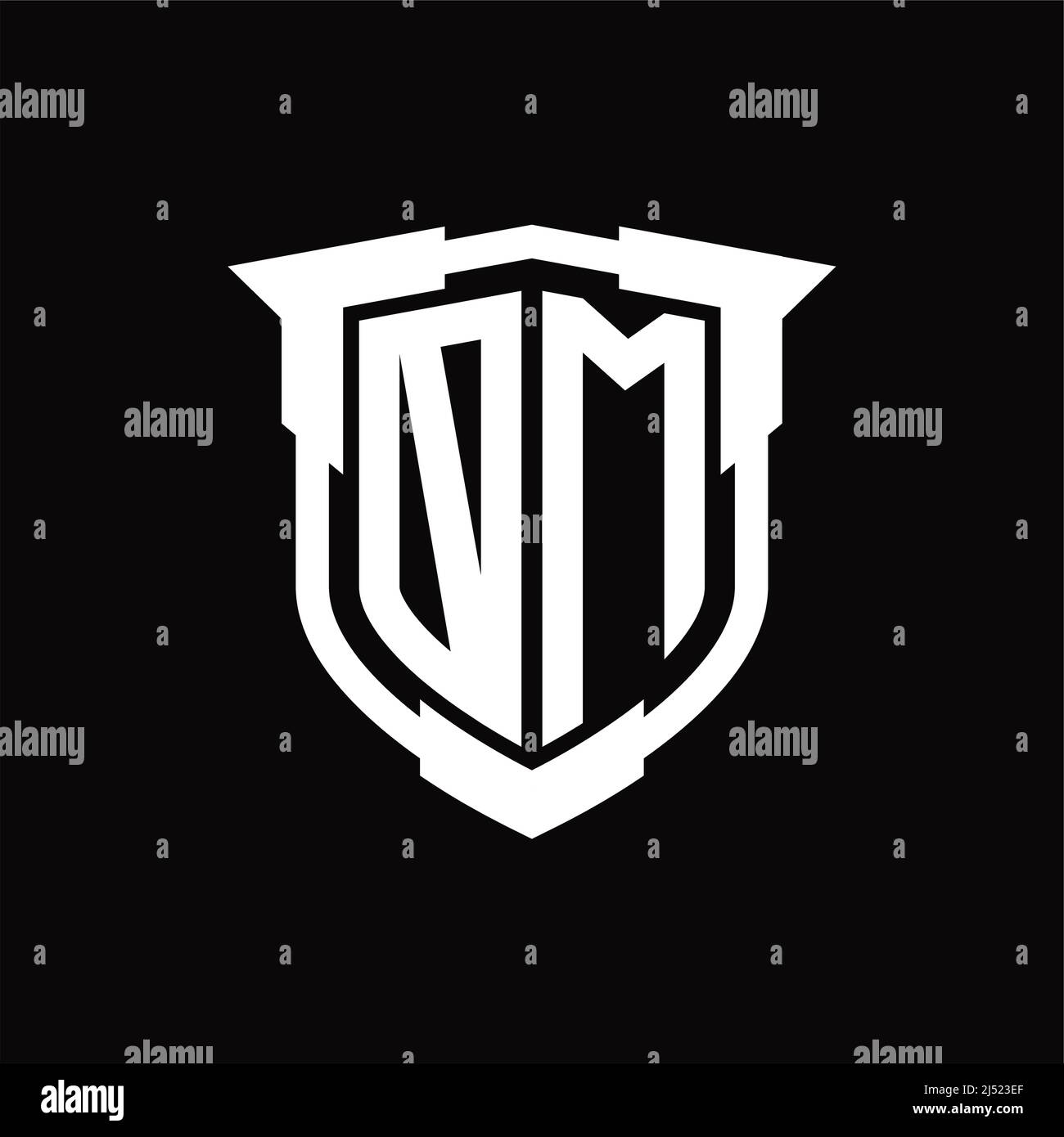 OM Logo monogram letter with shield shape design template Stock Vector ...