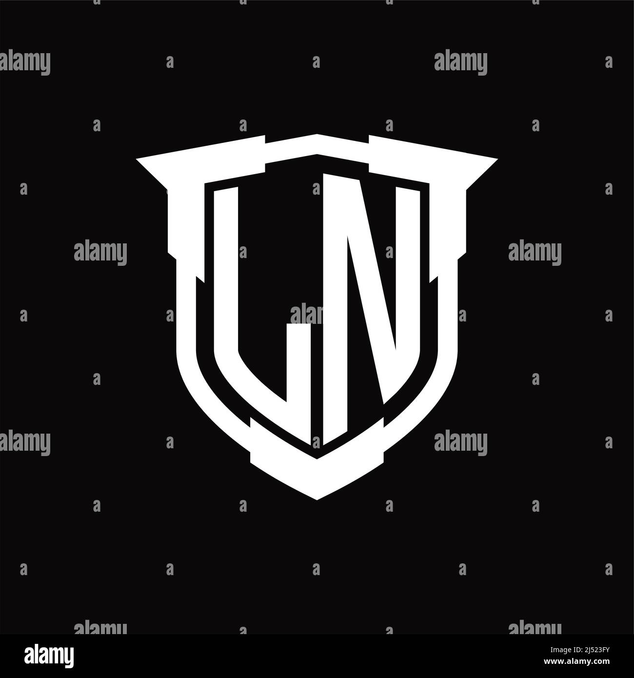 LN Logo monogram letter with shield shape design template Stock Vector ...