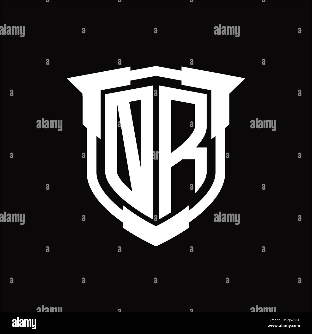 OR Logo monogram letter with shield shape design template Stock Vector ...