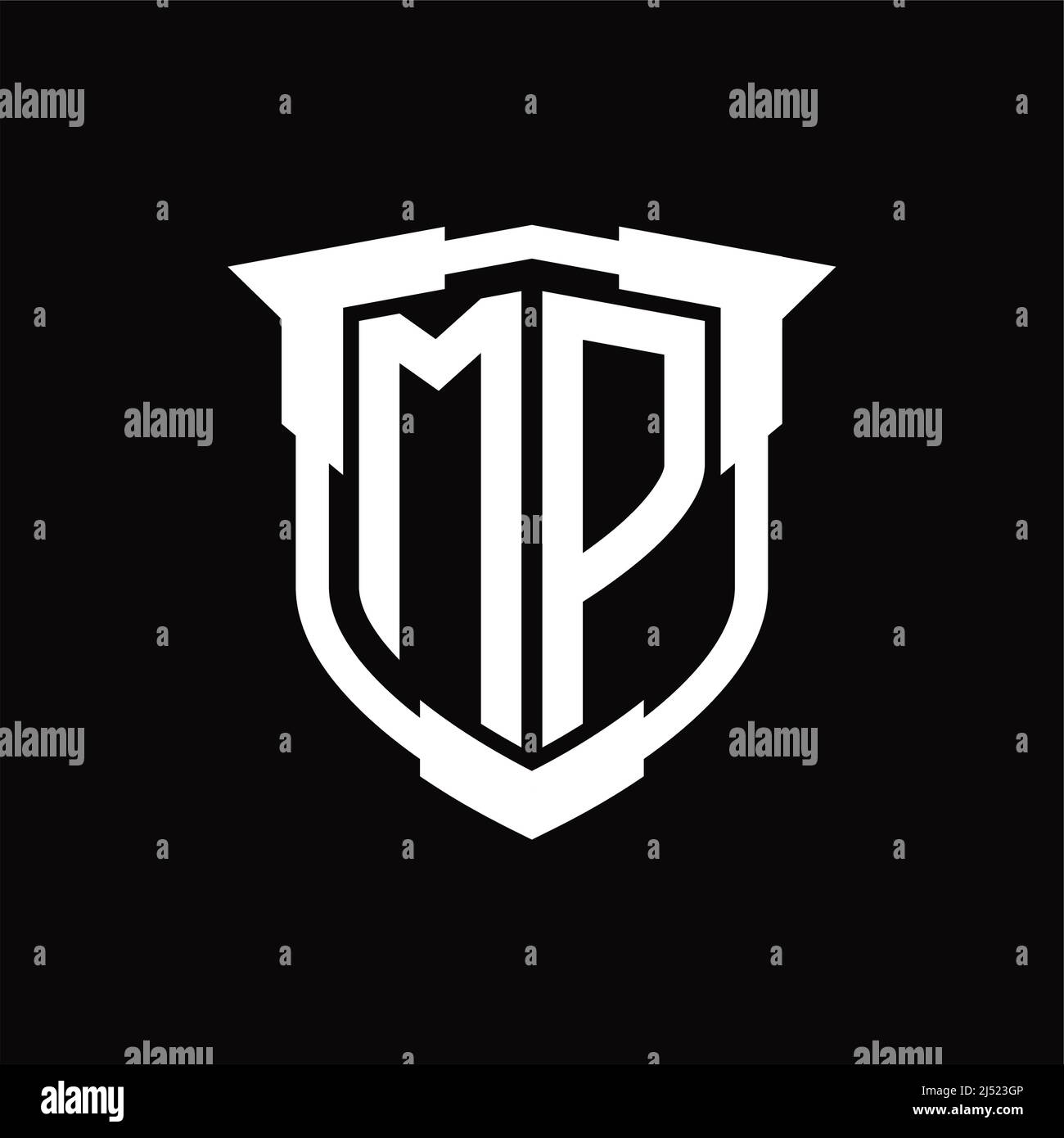 MP Logo monogram letter with shield shape design template Stock Vector Image & Art - Alamy