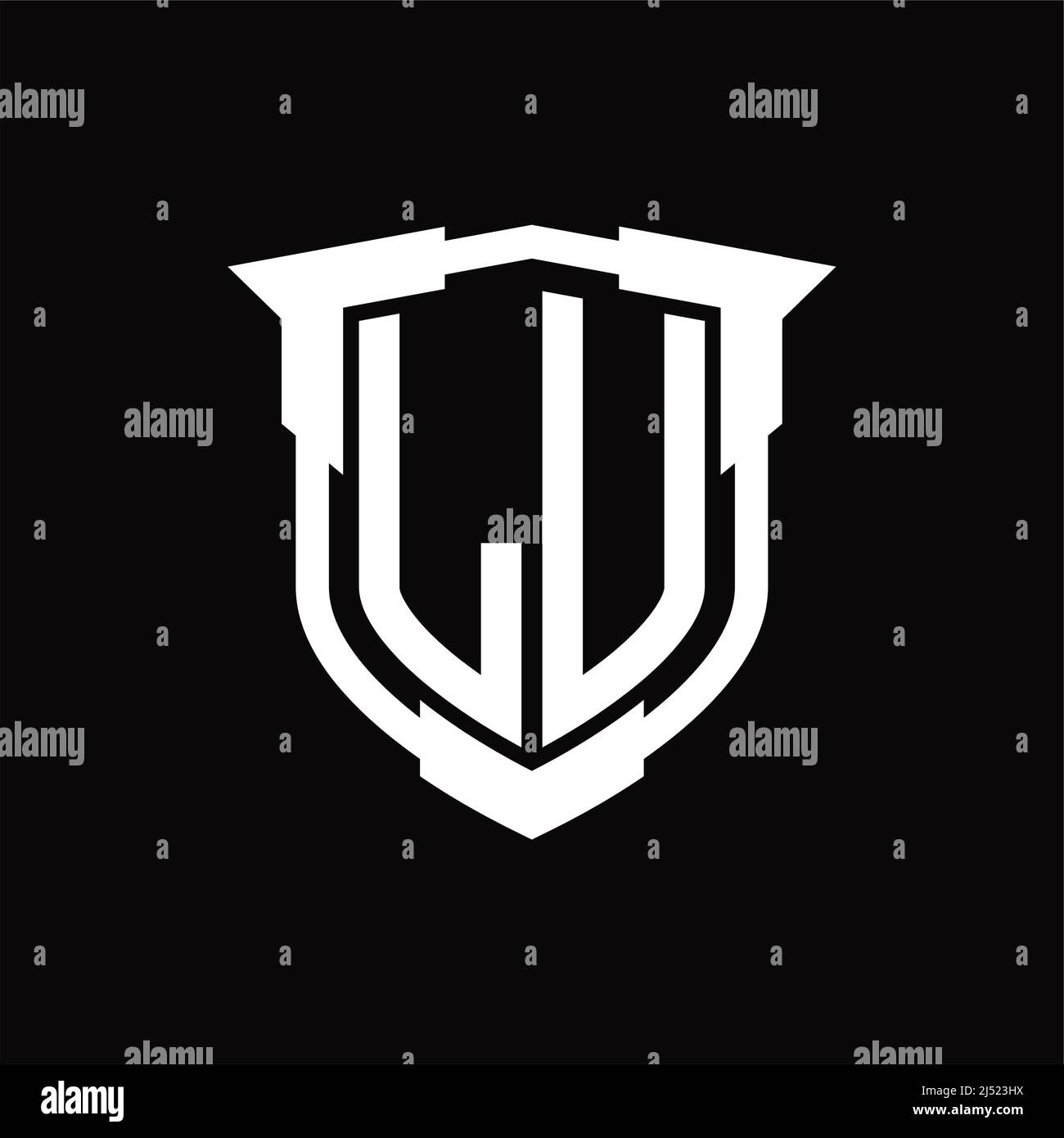 LU Logo monogram letter with shield shape design template Stock Vector ...