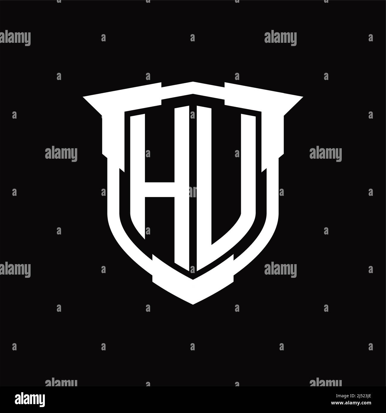 HU Logo monogram letter with shield shape design template Stock Vector Image & Art - Alamy