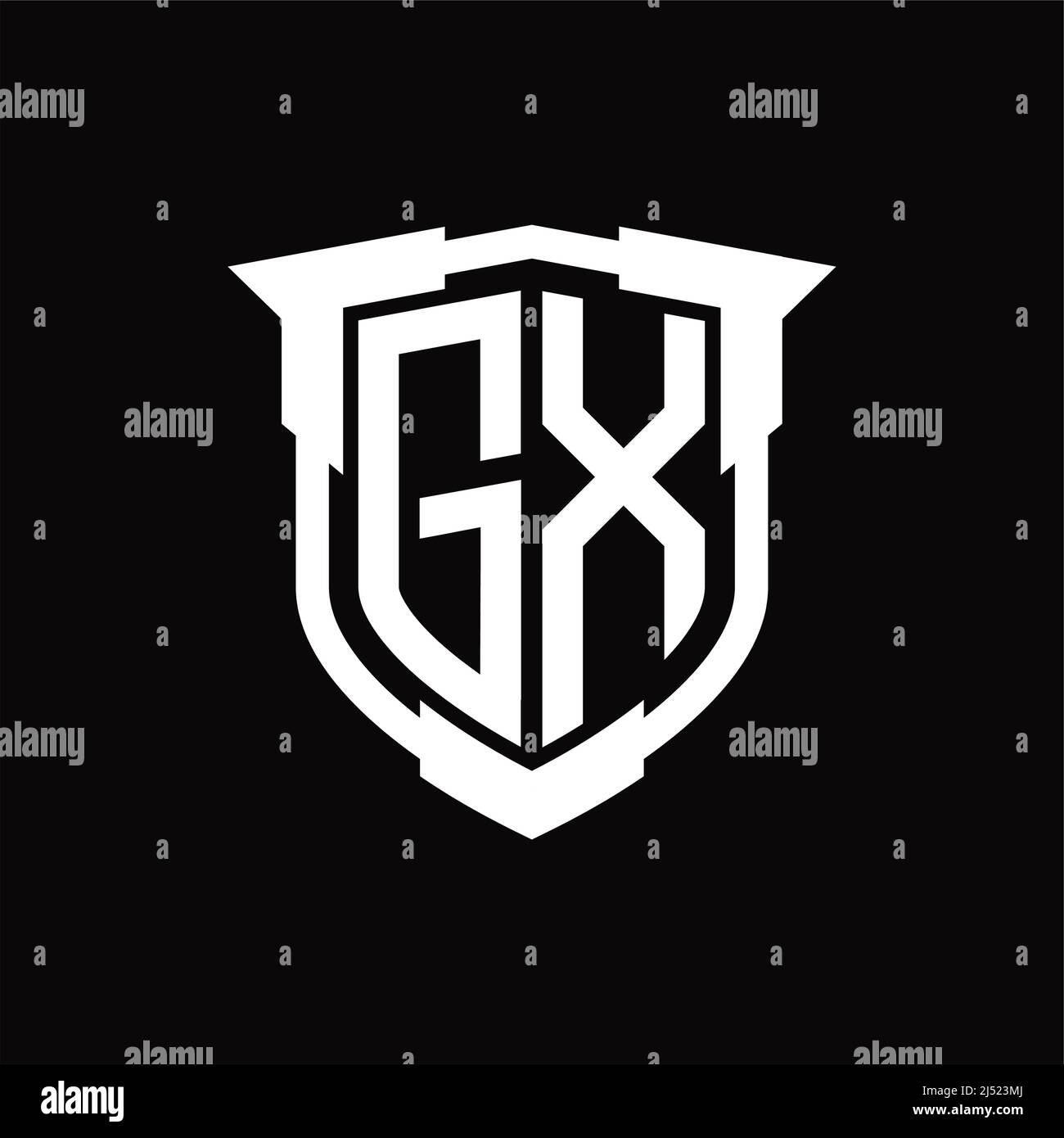 GX Logo monogram letter with shield shape design template Stock Vector Image & Art - Alamy
