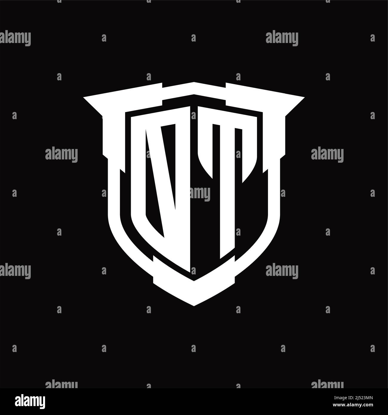 OT Logo monogram letter with shield shape design template Stock Vector ...