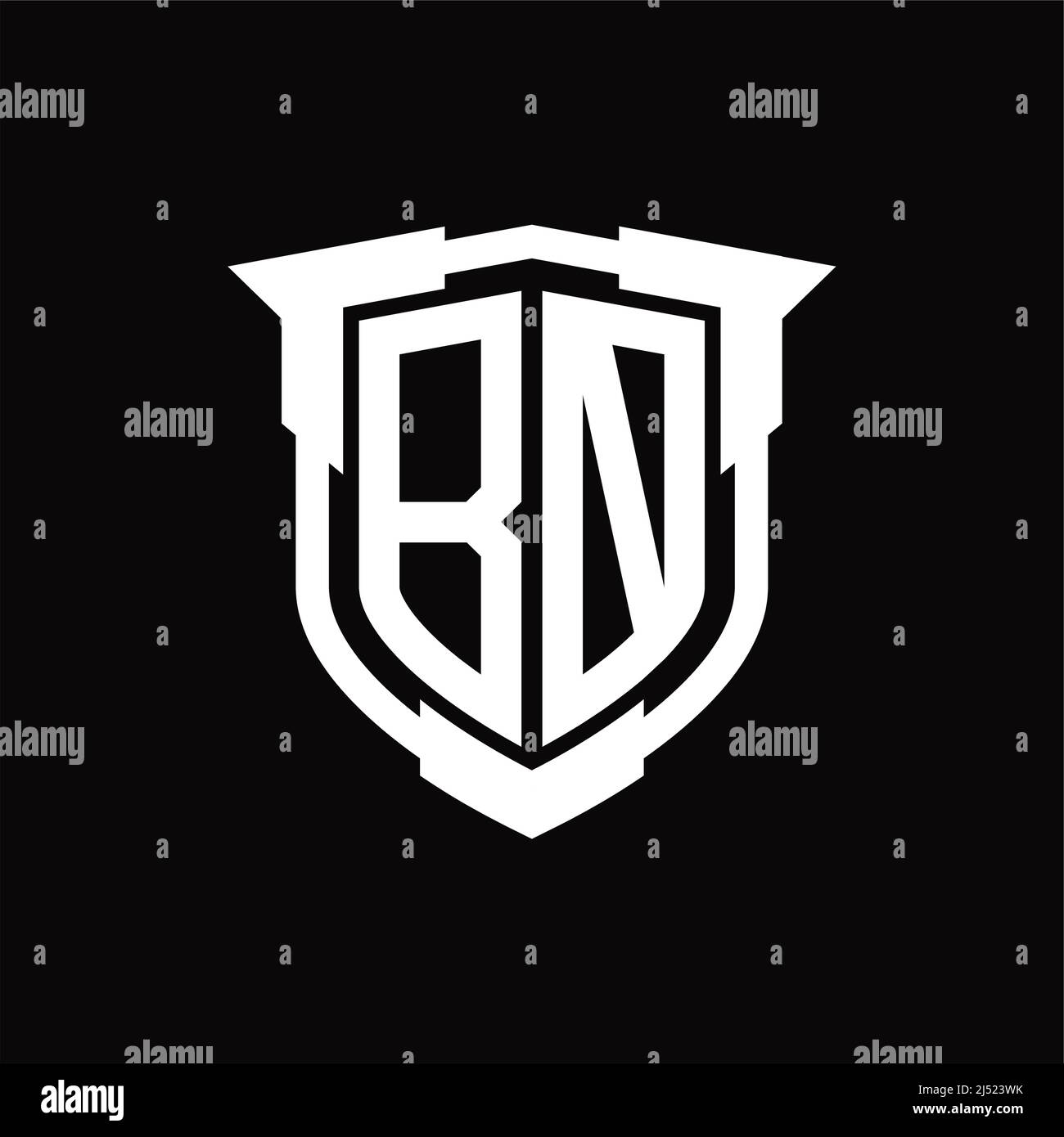 BO Logo monogram letter with shield shape design template Stock Vector ...