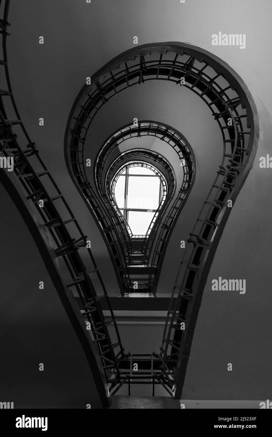 Photography of a lightbulb staircase. Prague, Czech Republic Stock ...