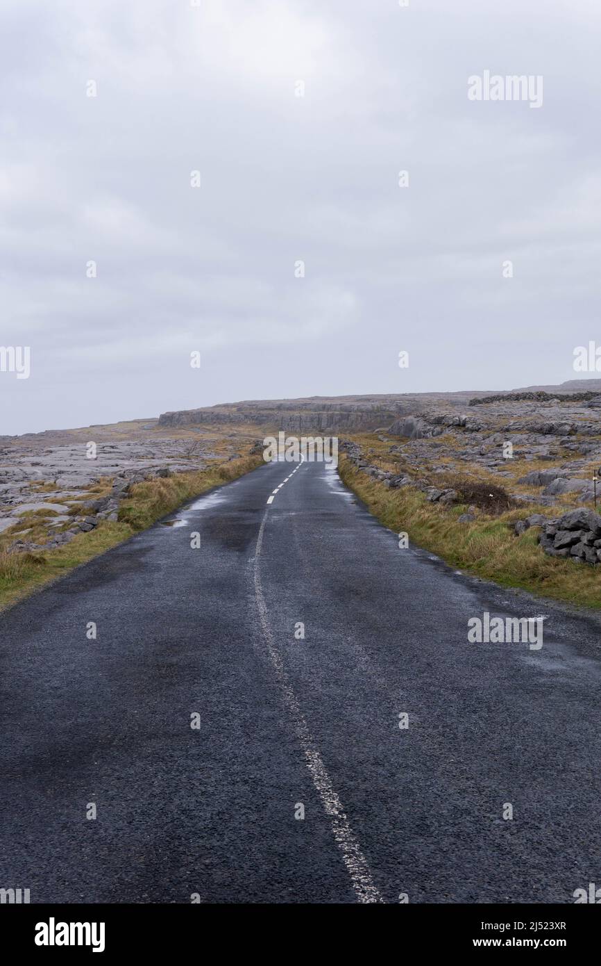 Photography of a road in between a limestone deposit. Ireland Stock ...