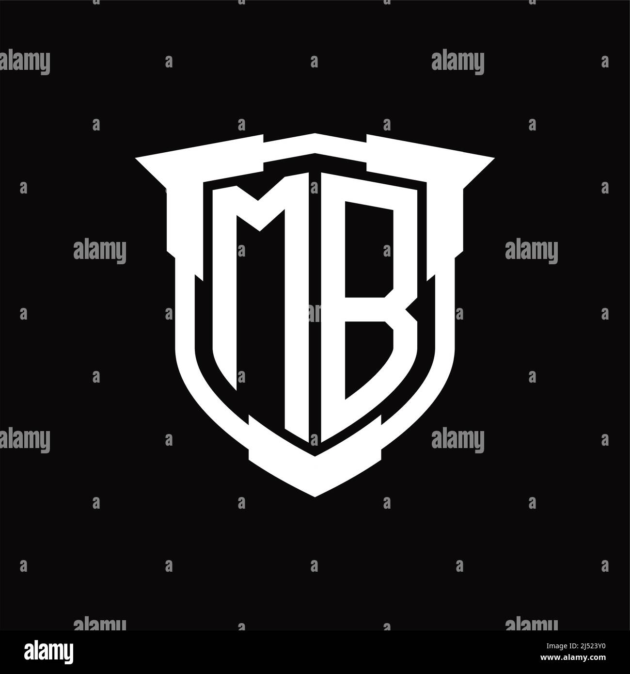 MB Logo monogram letter with shield shape design template Stock Vector ...