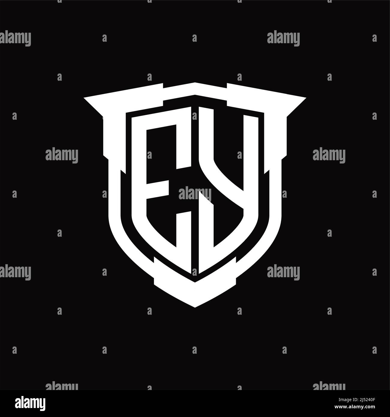 EY Logo monogram letter with shield shape design template Stock Vector ...