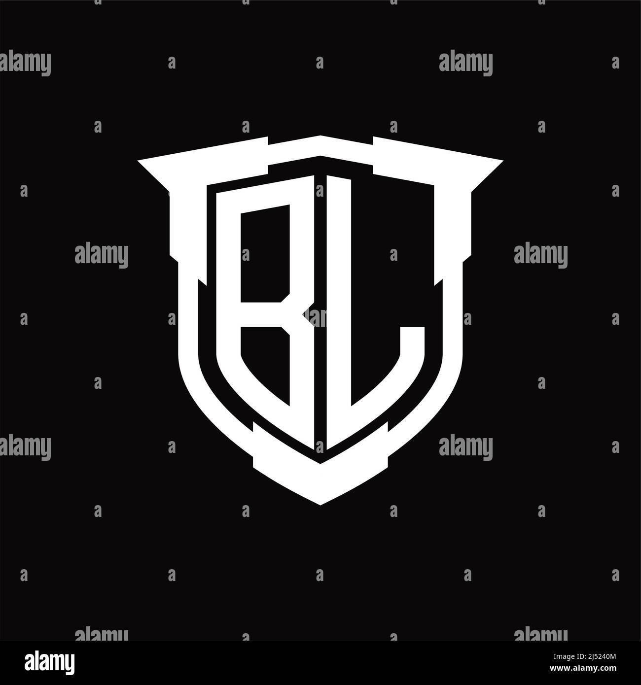 BL Logo monogram letter with shield shape design template Stock Vector Image & Art - Alamy