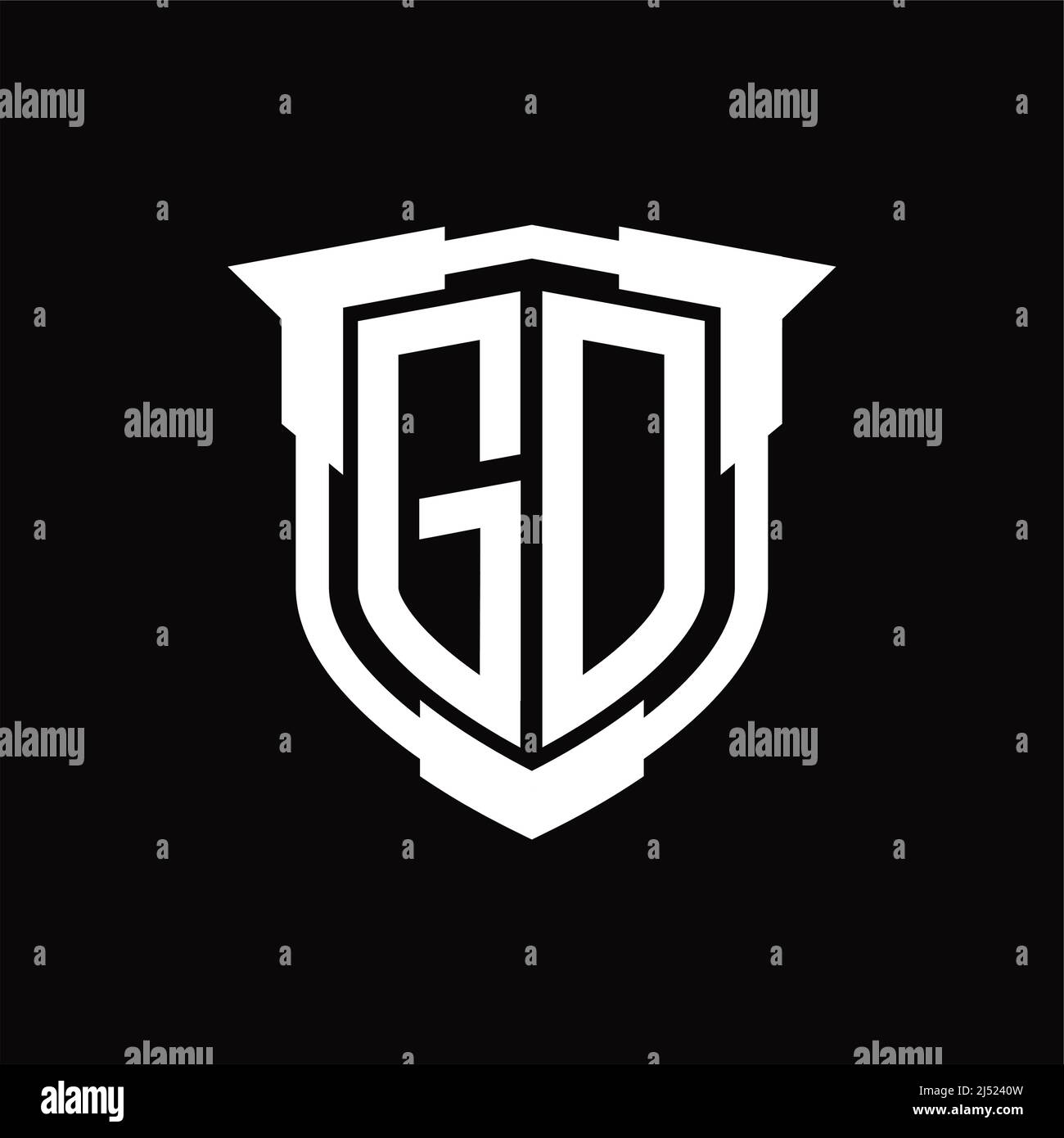 GD Logo monogram letter with shield shape design template Stock Vector ...