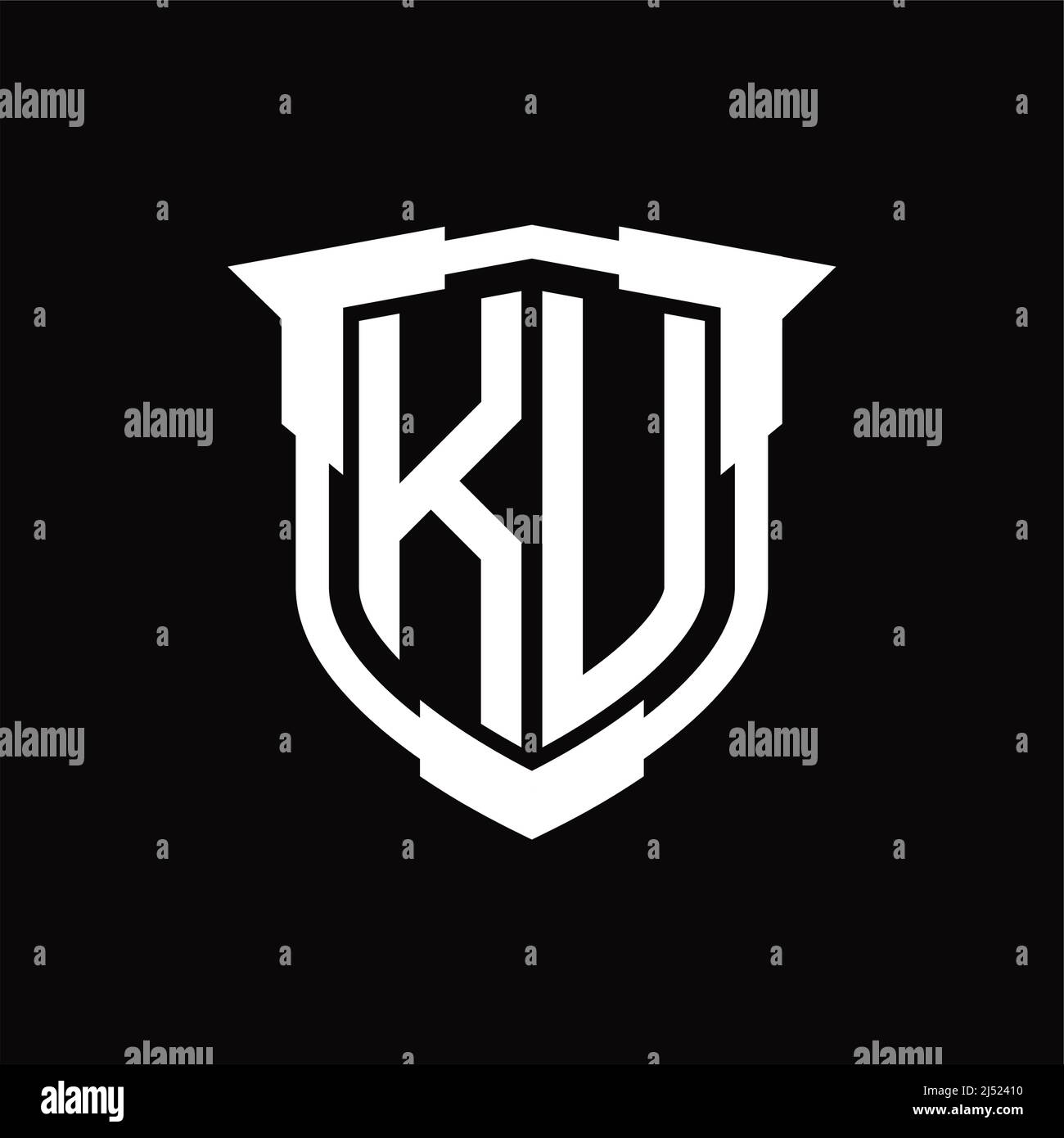 KU Logo monogram letter with shield shape design template Stock Vector Image & Art - Alamy