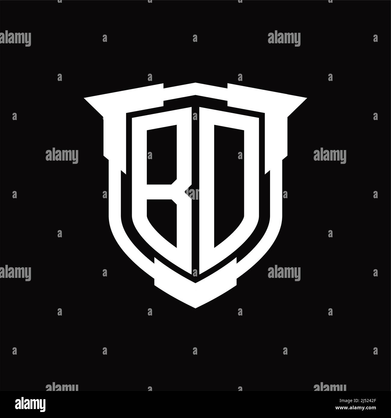 BD Logo monogram letter with shield shape design template Stock Vector ...