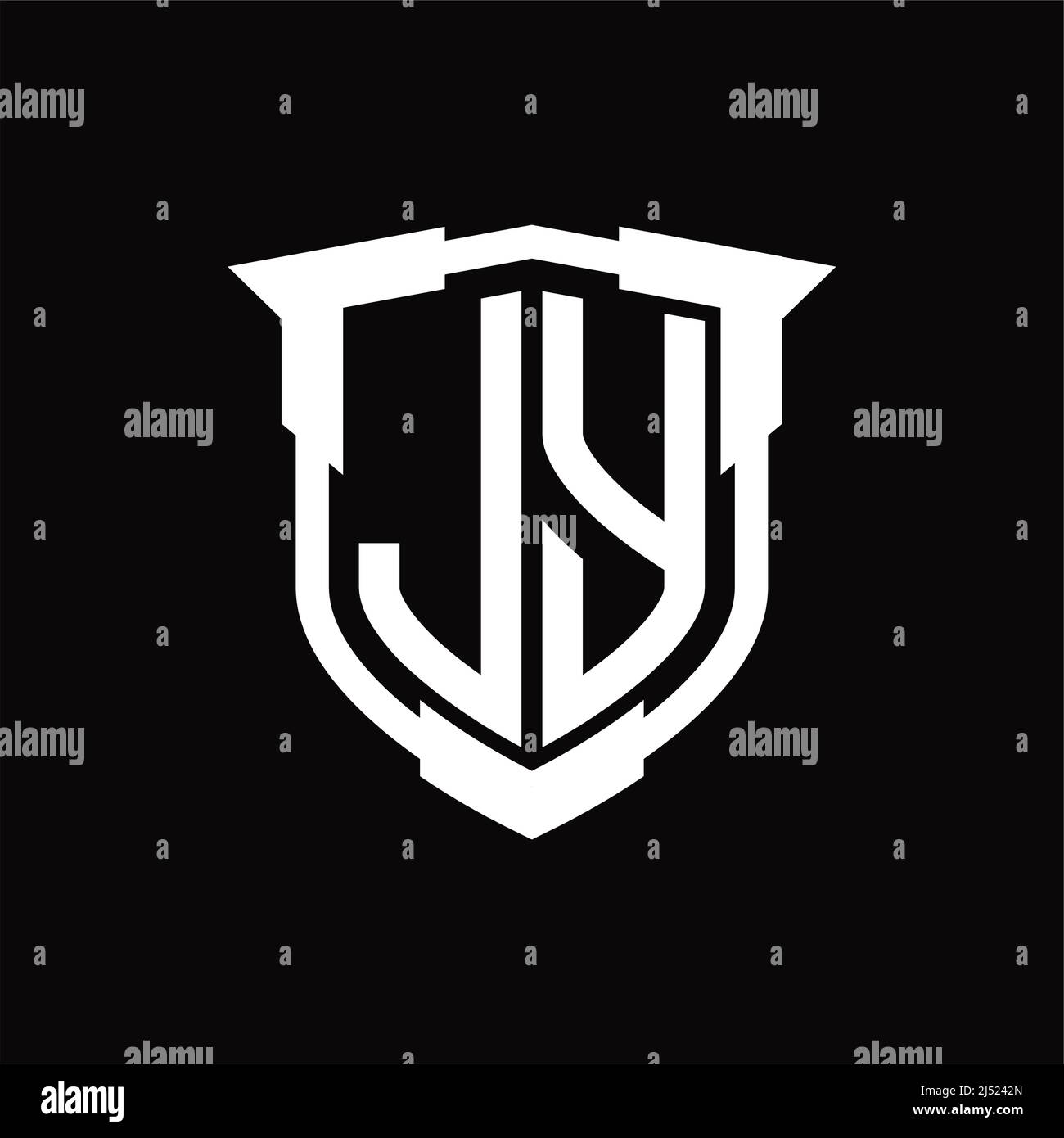 JY Logo monogram letter with shield shape design template Stock Vector ...