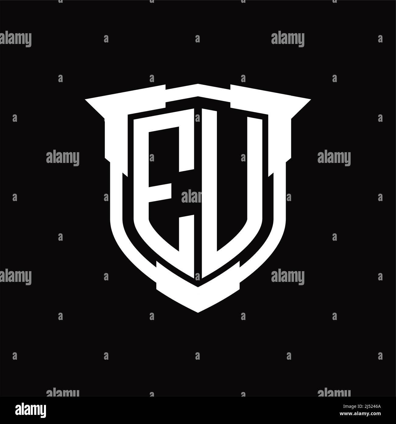EU Logo monogram letter with shield shape design template Stock Vector ...