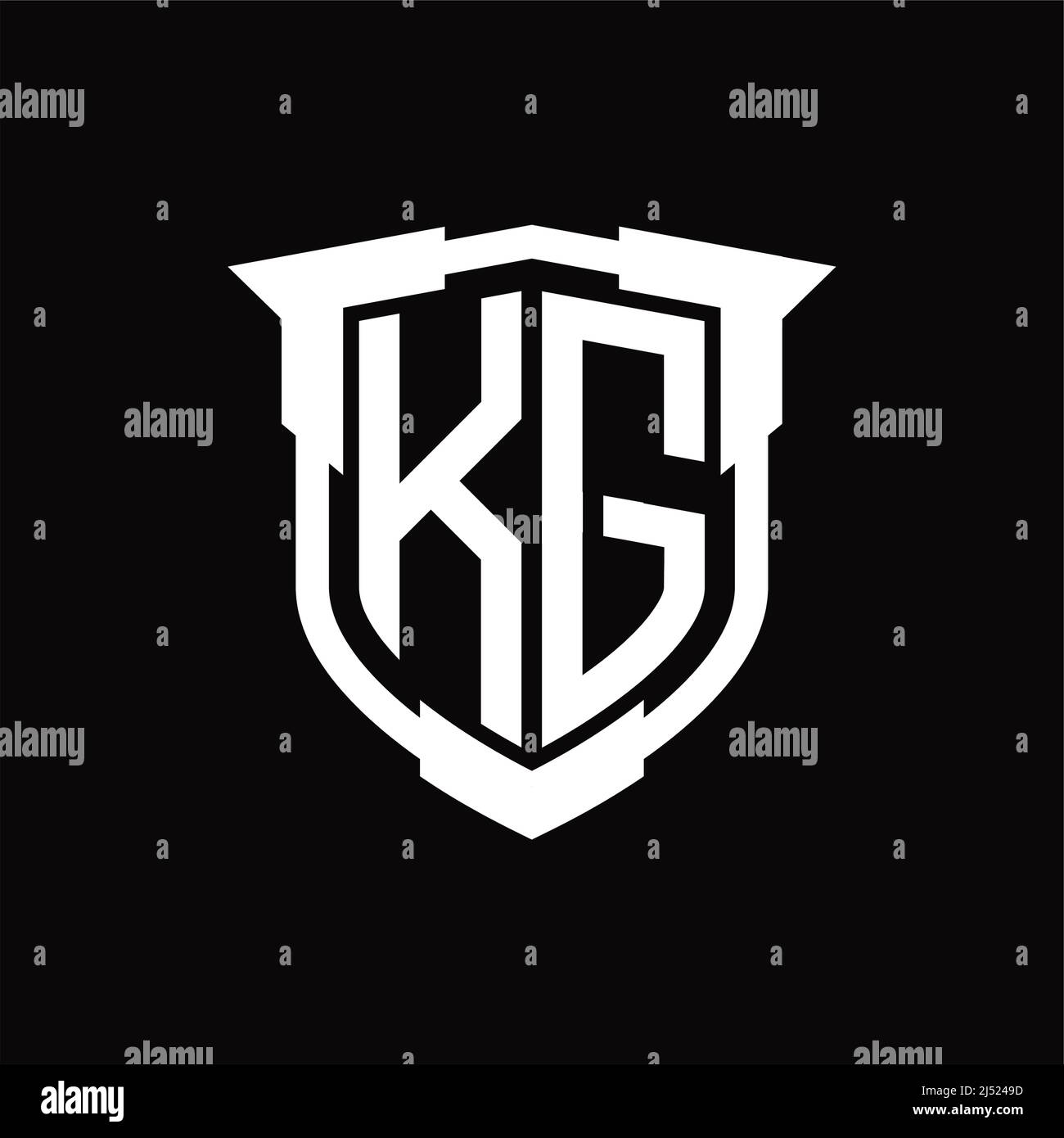 KG Logo monogram letter with shield shape design template Stock Vector ...