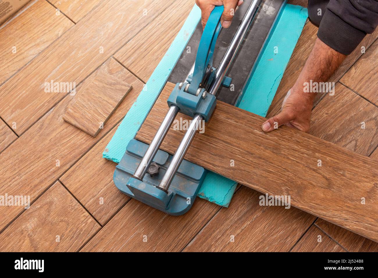 Ceramic tiles and tools for tiler. Floor tiles installation. Home ...