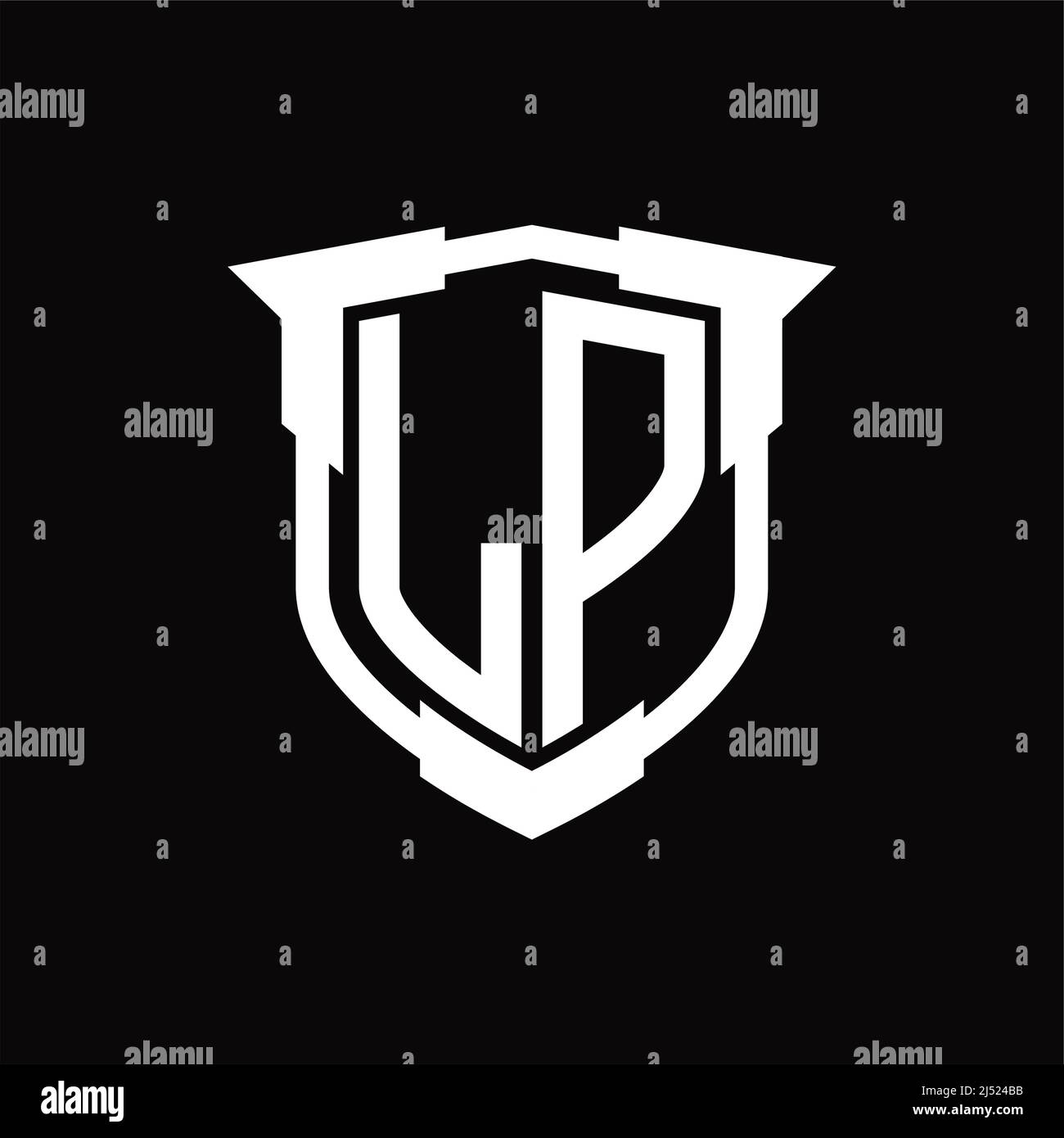LP Logo monogram letter with shield shape design template Stock Vector ...