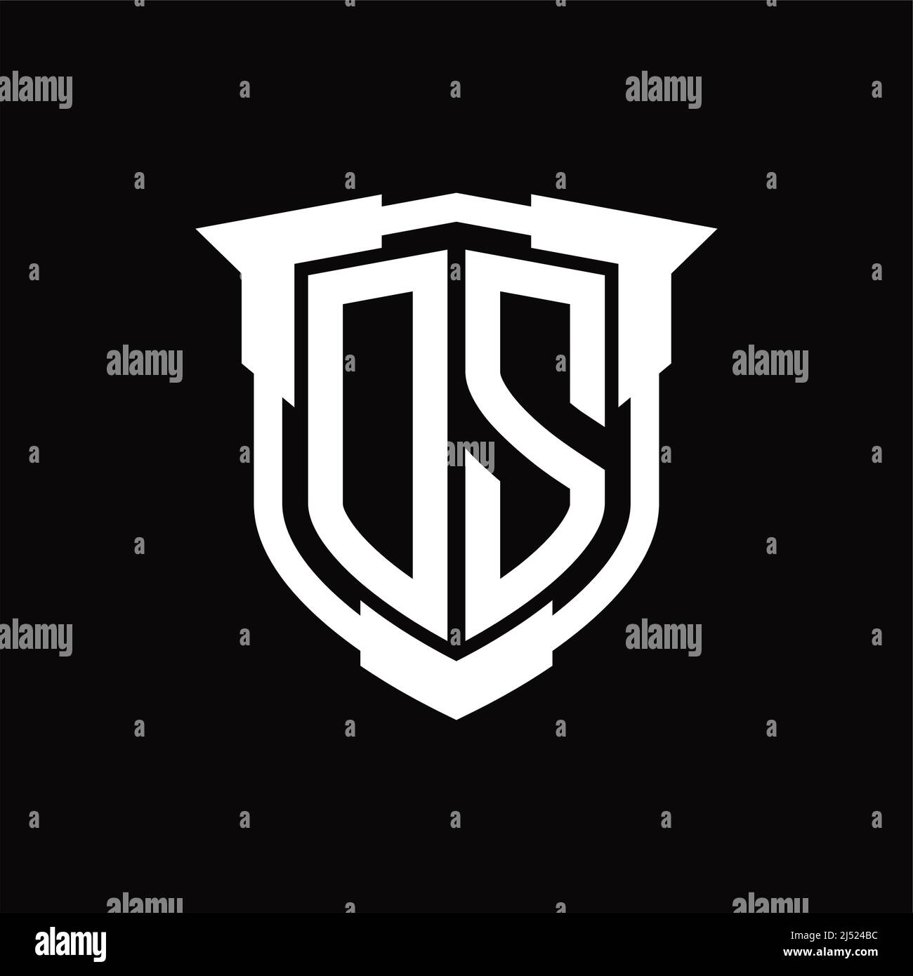 DS Logo monogram letter with shield shape design template Stock Vector ...