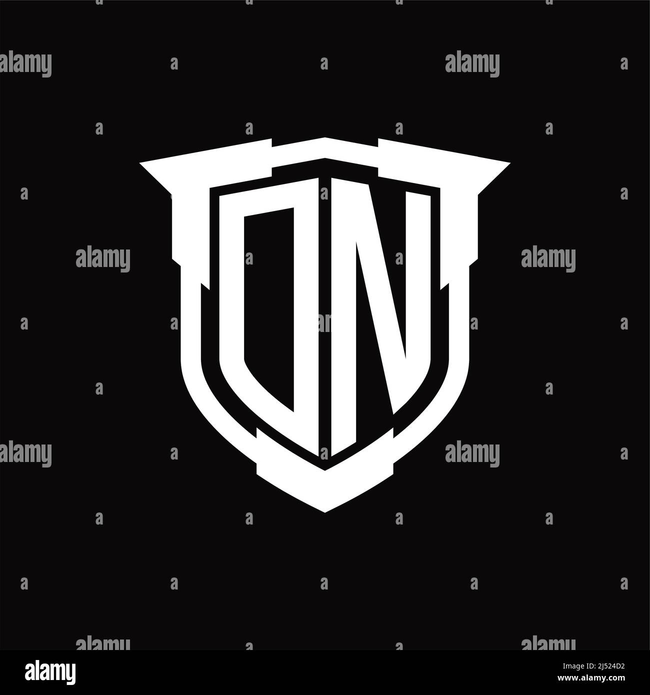 DN Logo monogram letter with shield shape design template Stock Vector ...