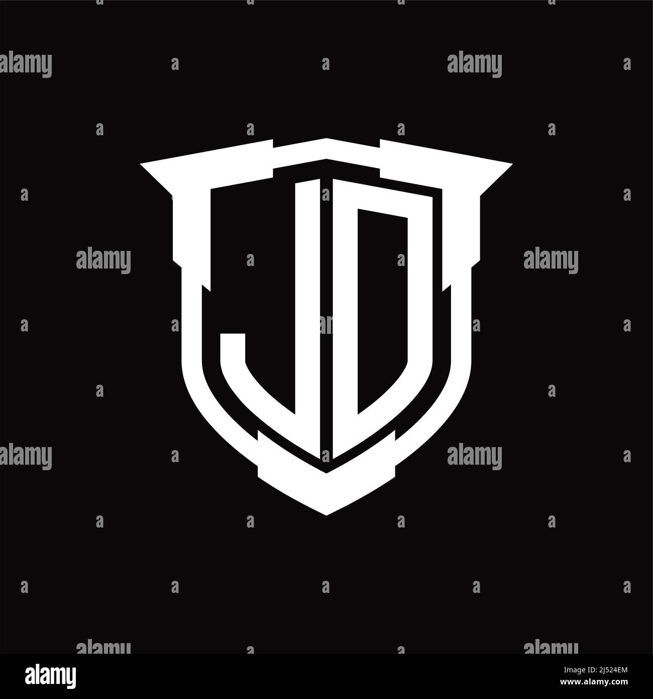 JD Logo monogram letter with shield shape design template Stock Vector ...