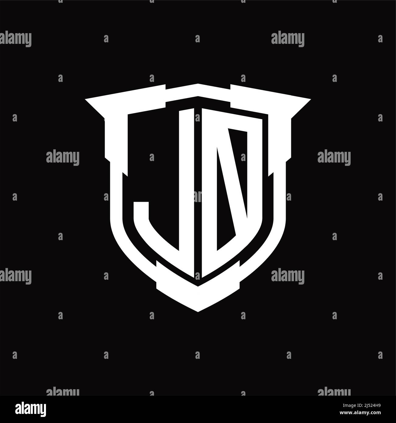 JO Logo monogram letter with shield shape design template Stock Vector ...