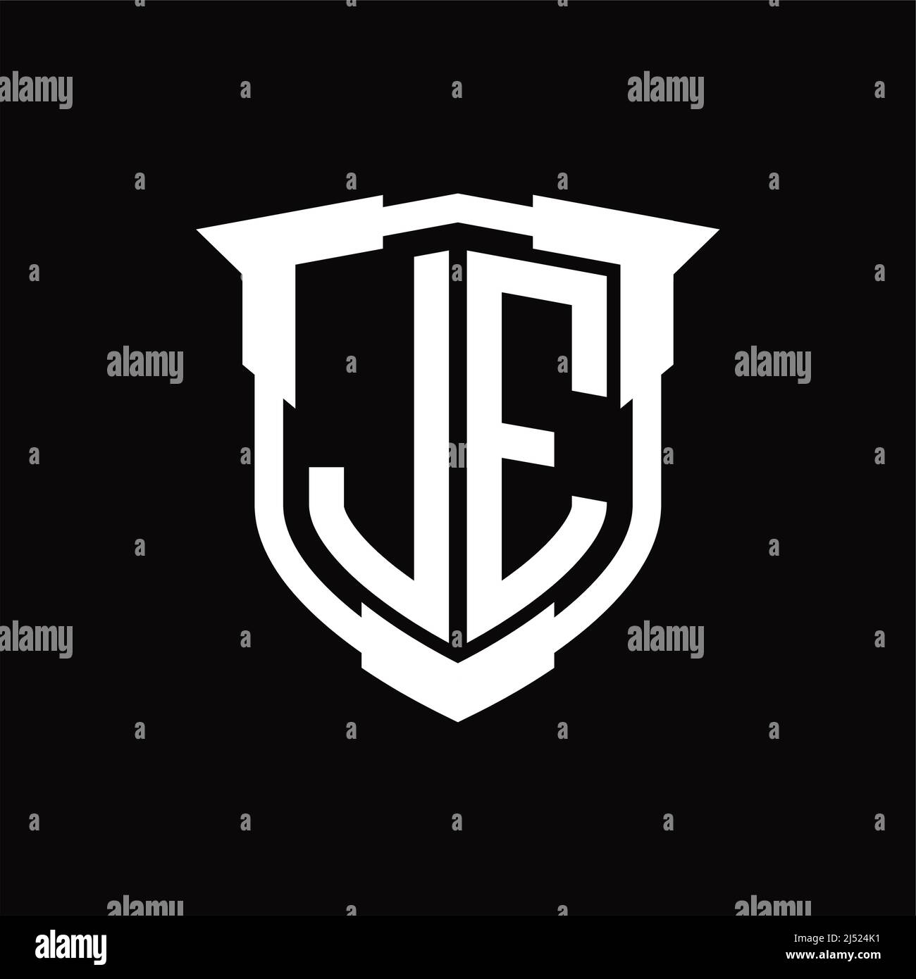 JE Logo monogram letter with shield shape design template Stock Vector Image & Art - Alamy