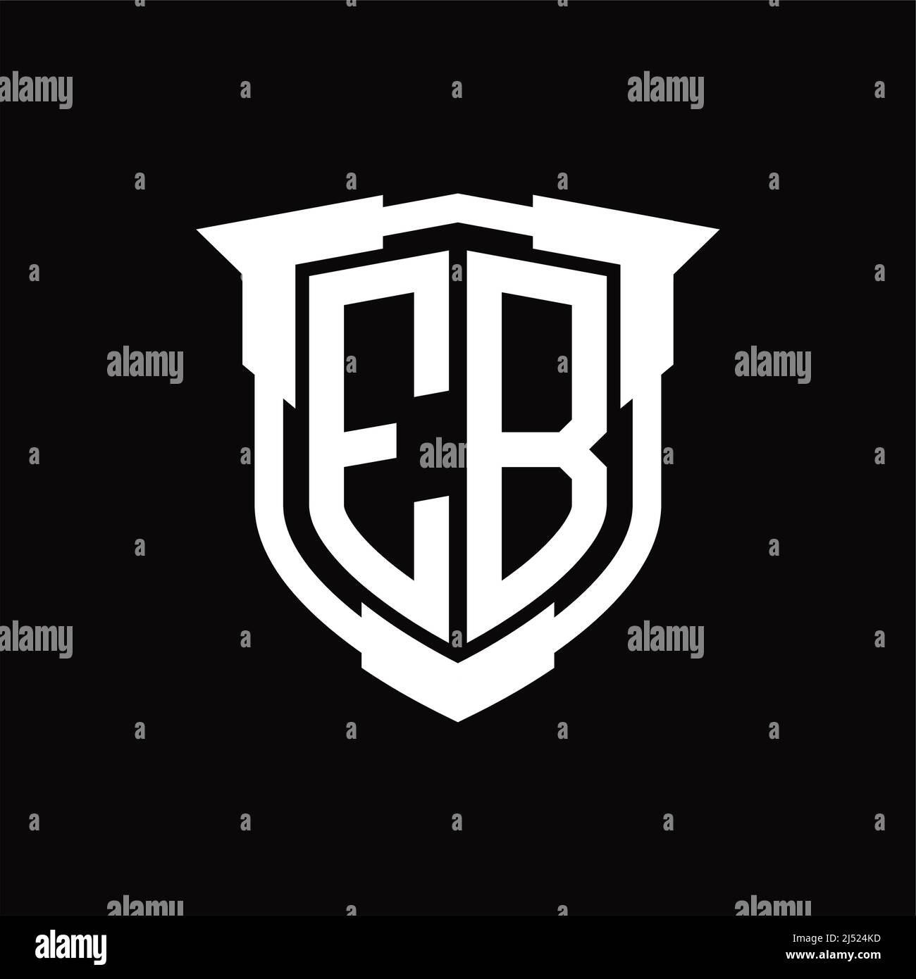 EB Logo monogram letter with shield shape design template Stock Vector ...
