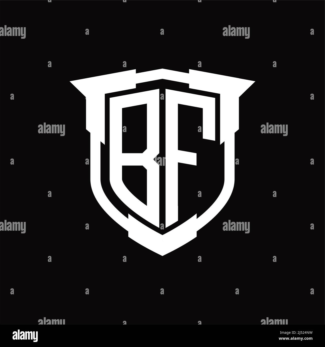 BF Logo monogram letter with shield shape design template Stock Vector ...