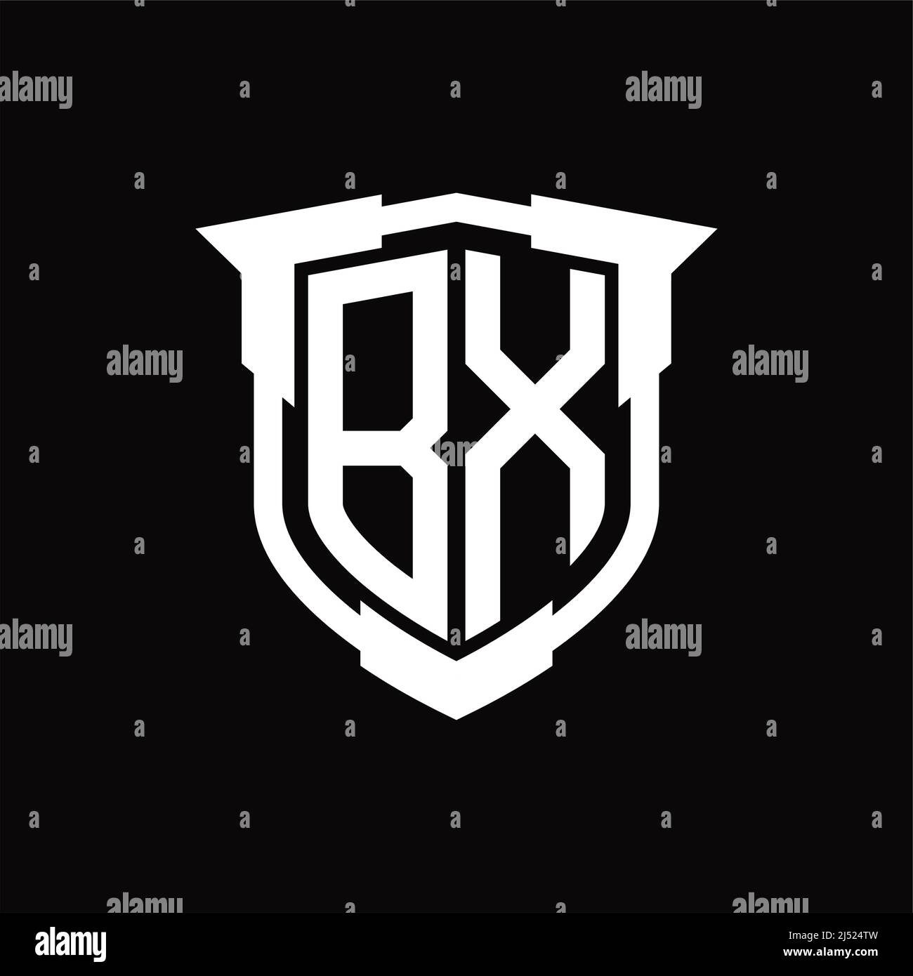 BX Logo monogram letter with shield shape design template Stock Vector Image & Art - Alamy