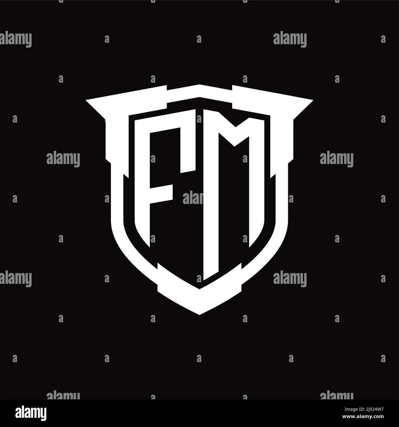 FM Logo monogram letter with shield shape design template Stock Vector ...