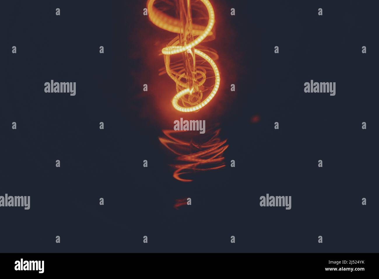 Chaotic shapes of a led light filament Stock Photo - Alamy