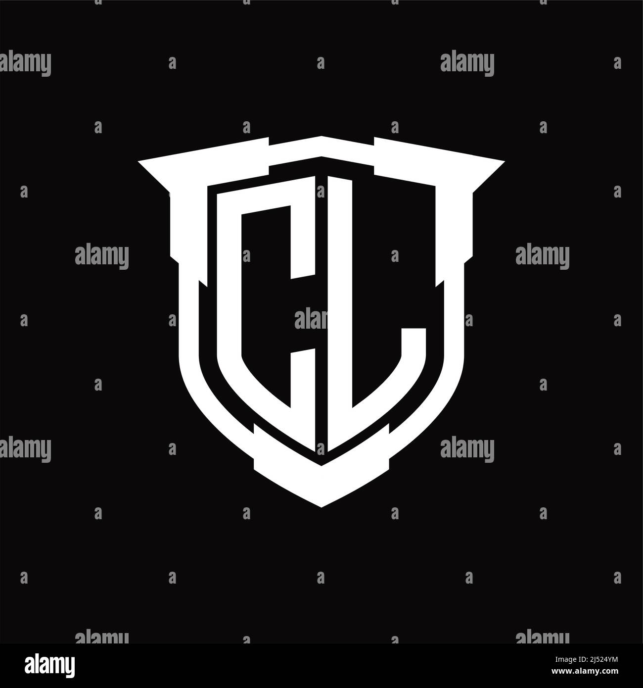 CL Logo monogram letter with shield shape design template Stock Vector ...