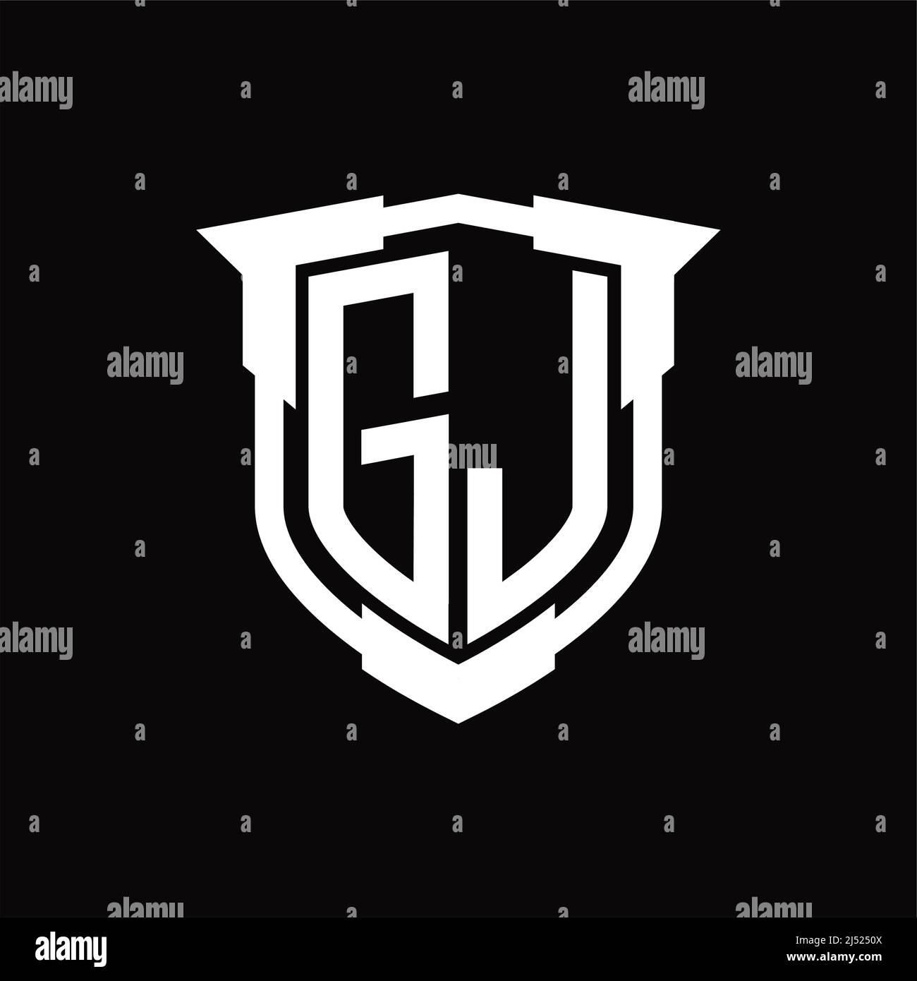 GJ Logo monogram letter with shield shape design template Stock Vector Image & Art - Alamy