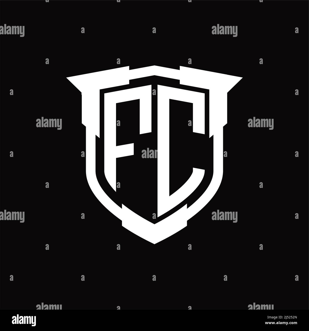 FC Logo monogram letter with shield shape design template Stock Vector Image & Art - Alamy