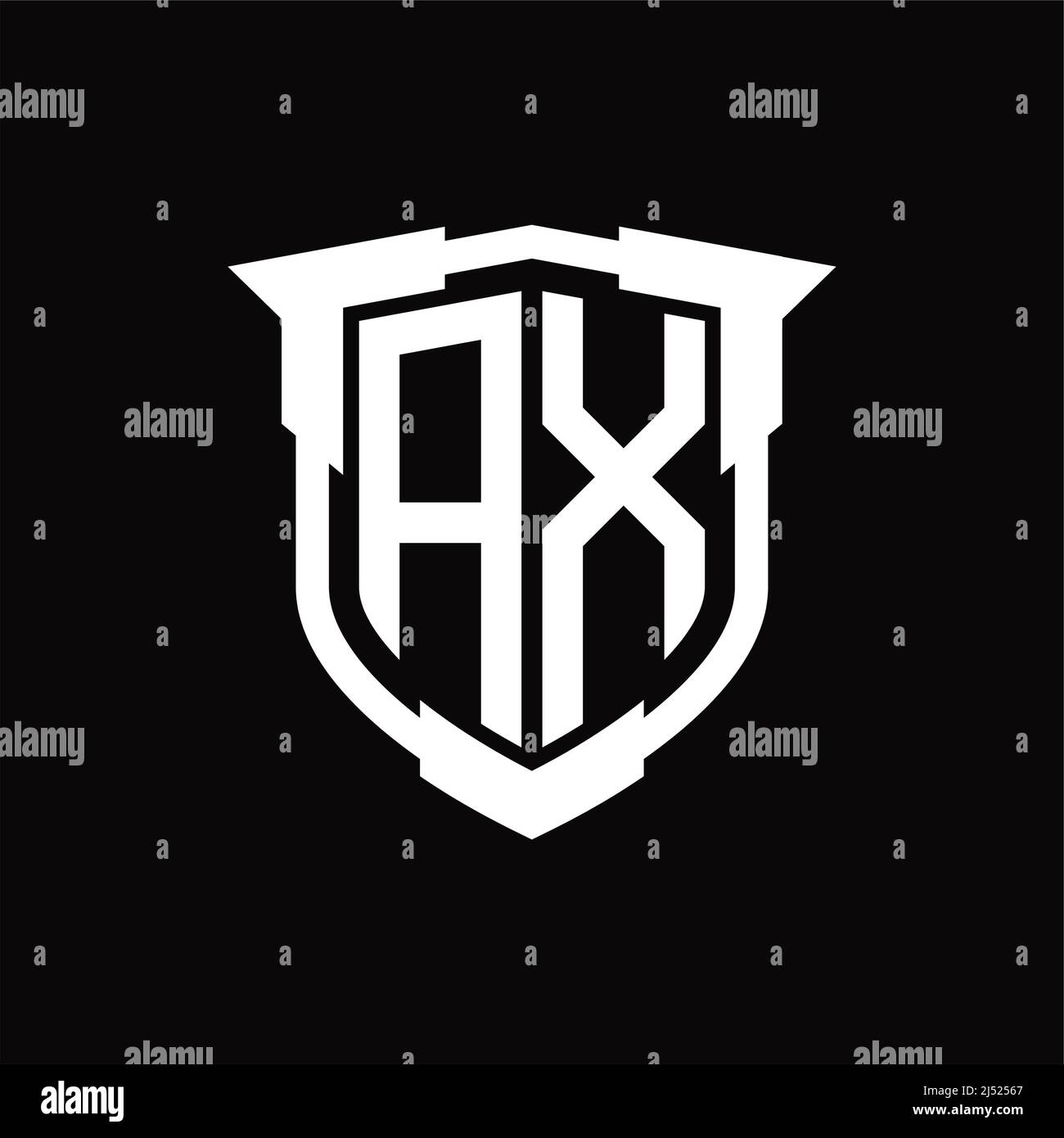 AX Logo monogram letter with shield shape design template Stock Vector ...