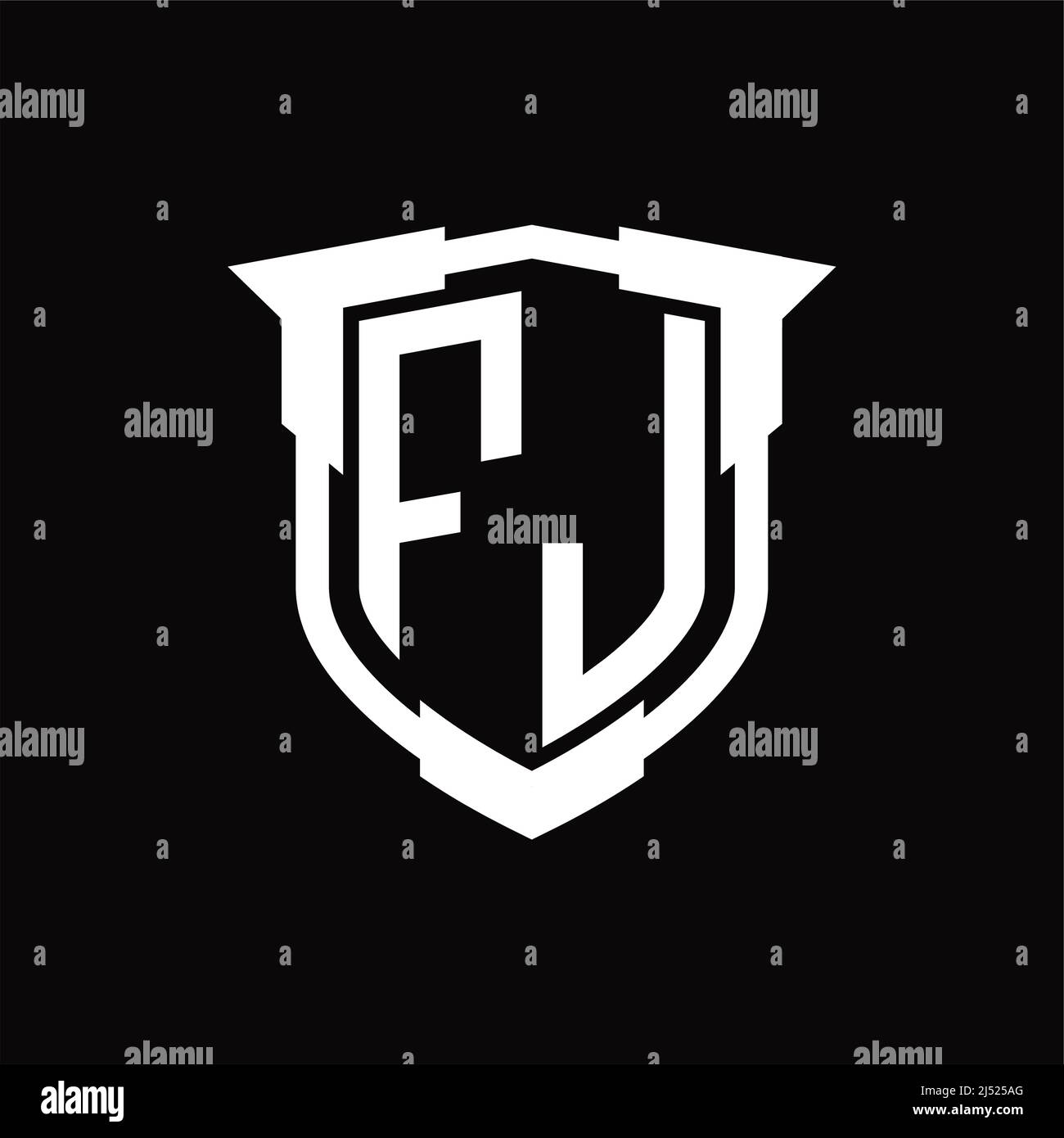 FJ Logo monogram letter with shield shape design template Stock Vector Image & Art - Alamy
